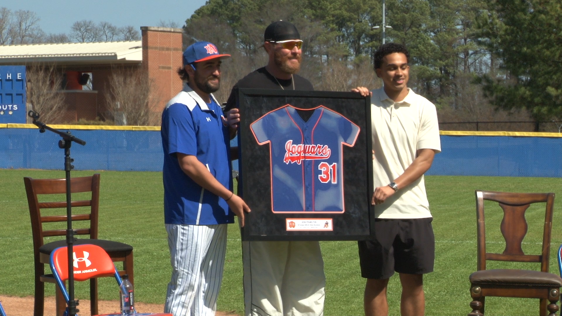 Athens Drive High School retires Josh Hamilton's jersey :: WRAL.com