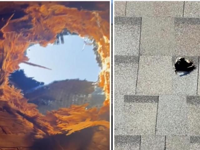 Construction blasts send rock through Raleigh roof