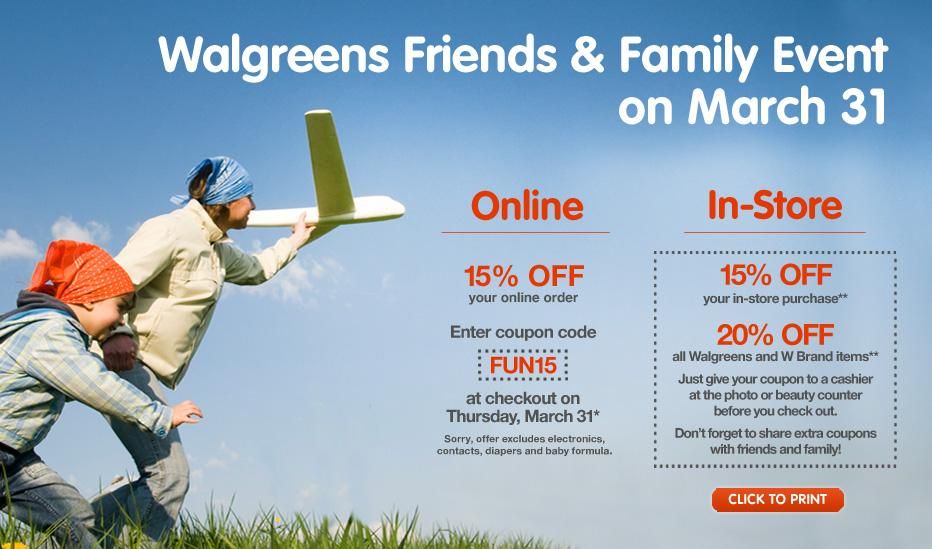 Save up to 20% at Walgreens today only