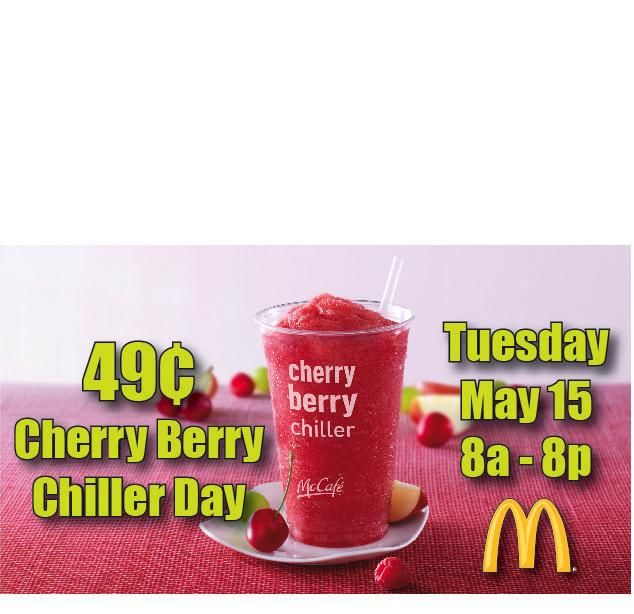 McDonald's Cherry Berry Chillers for .49 on Tuesday, 5/15!