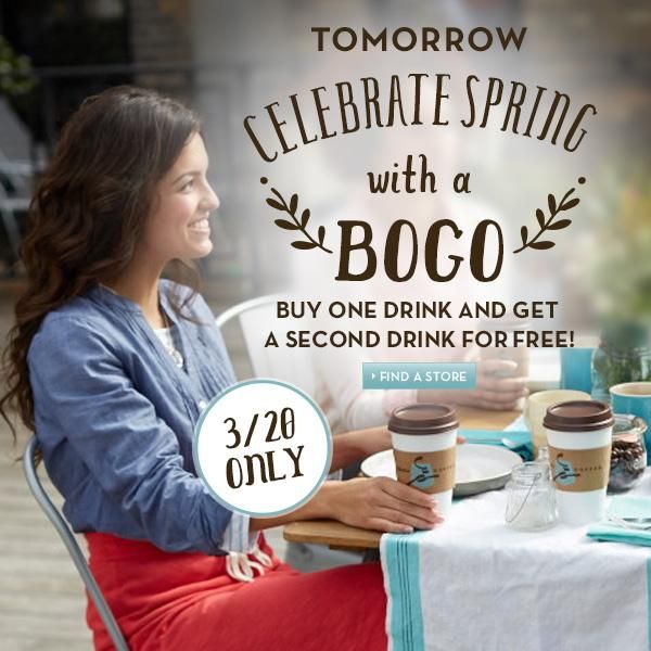 Caribou Coffee: BOGO drinks today only!