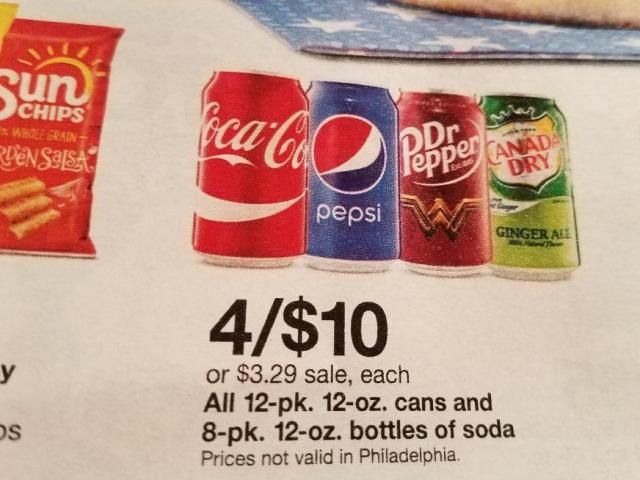 Target : ALL soda 12-packs 4 for $10