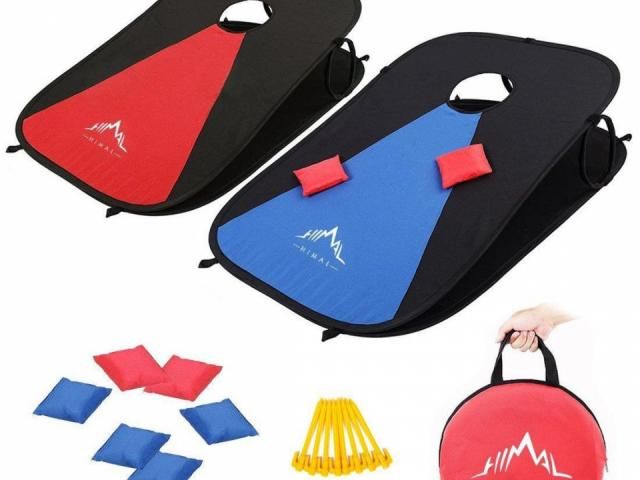Portable Corn Hole Game Boards Set With 8 Bean Bags only $26.93
