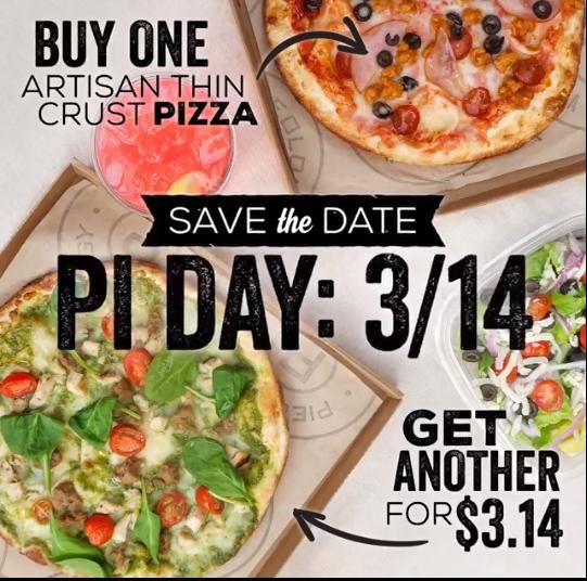 Pi Day Deals 2019 Thursday, March 14