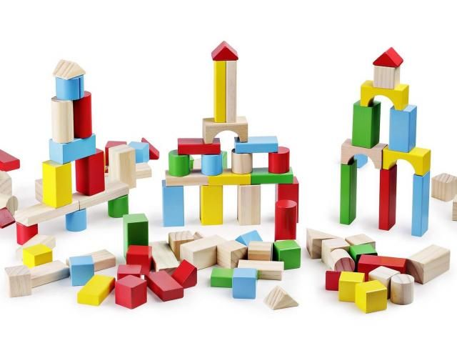 Wooden Building Blocks 100 Piece Set only $13.59 (55% off)