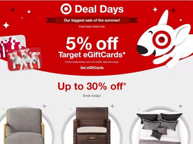 Target Deal Days: 5% off Target eGift cards and huge 30% - 50% off sale ...