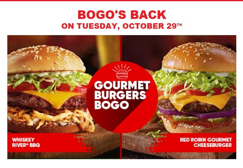 Red Robin: BOGO Gourmet Burgers October 29