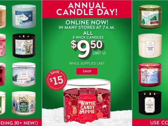 Bath & body works candle sale store