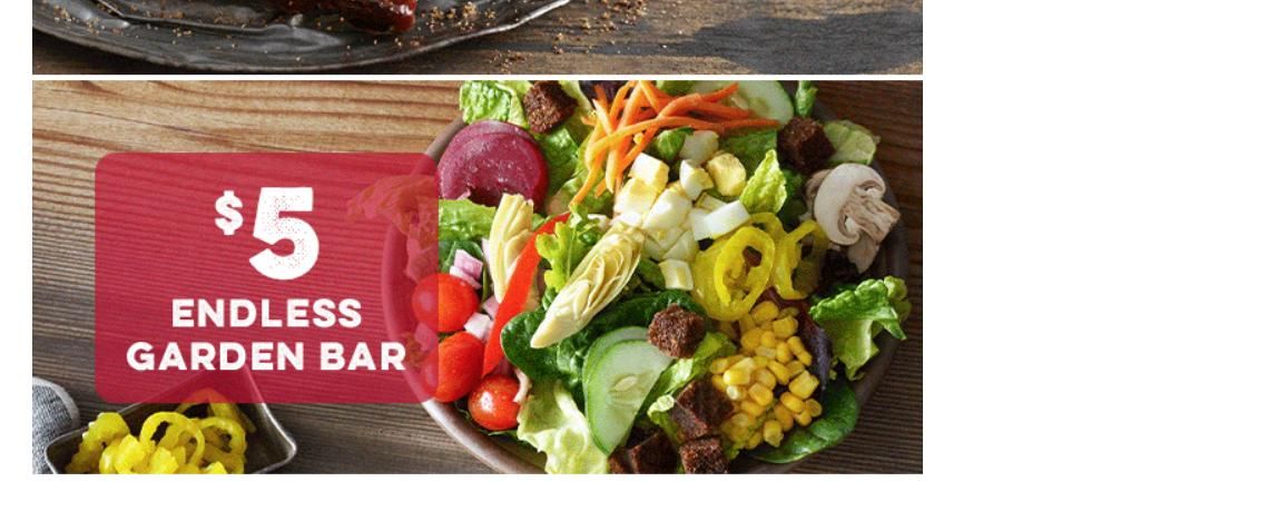 Ruby Tuesday: Endless Garden Bar $5 on Thursday