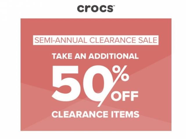 Crocs Semi-Annual Clearance Sale with additional 50% off clearance