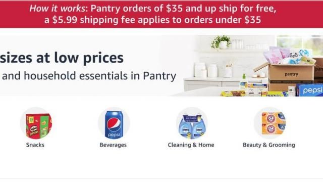 Ordering groceries and household essentials from Amazon Pantry