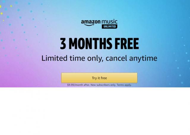 Amazon Music Unlimited FREE for 3 months!