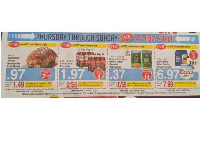 Harris Teeter 4-Day Sale & new e-Vic deals: Canned veggies, pork roast ...