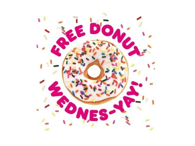 Dunkin': Free donut with beverage purchase every Wednesday