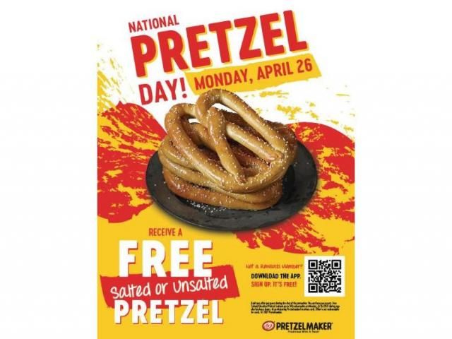 National Pretzel Day Freebies on Monday, April 26