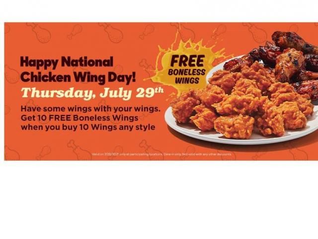 National Chicken Wing Day Deals 2021 on July 29