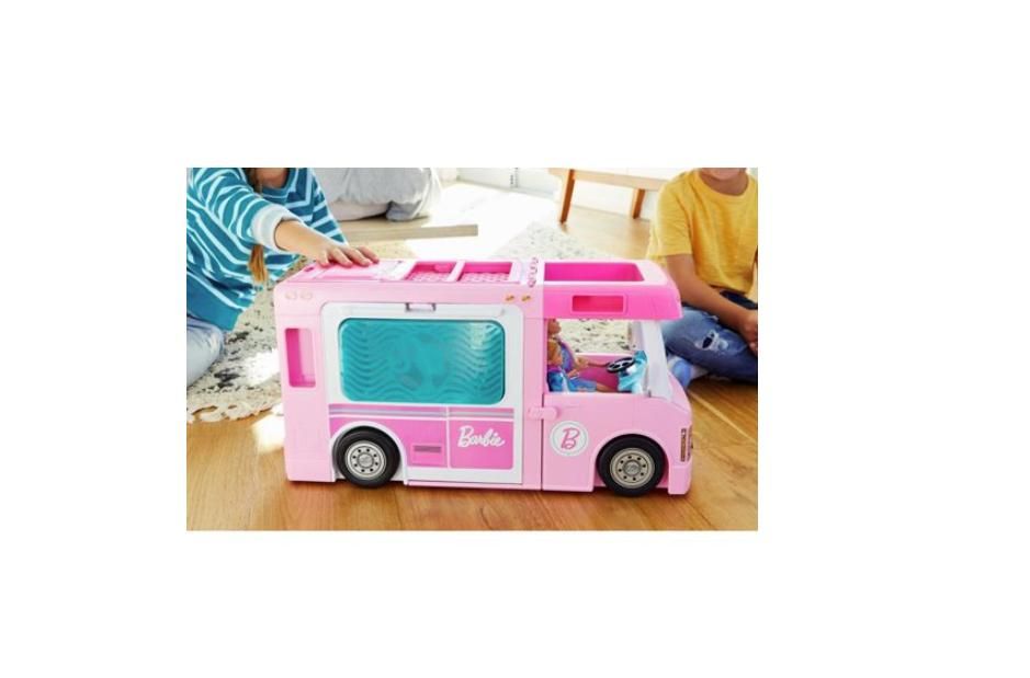 Barbie 3-In-1 Dreamcamper with Pool, Truck, Boat and 60 accessories ...