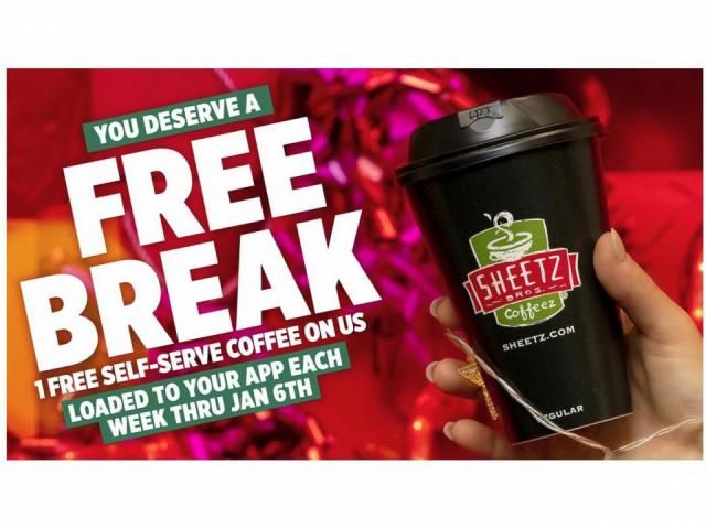 Score a free self-serve coffee at Sheetz every week in December
