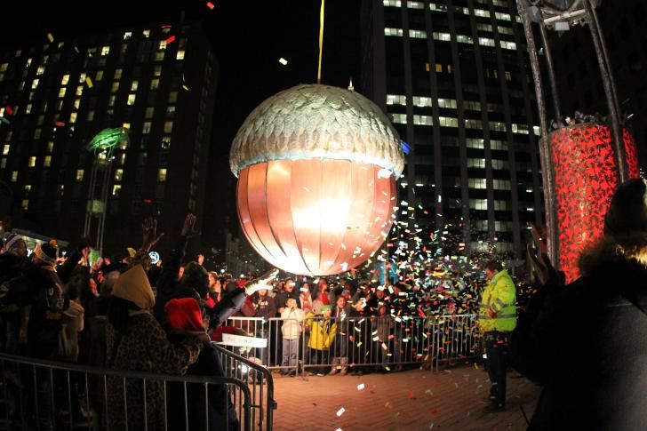 Thousands watch acorn drop into 2014