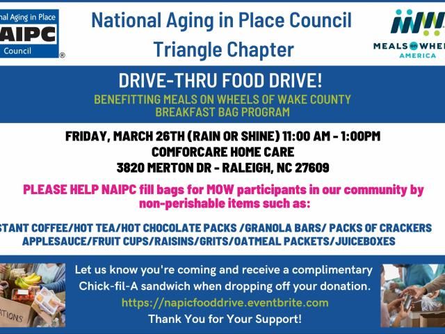 Food drive to benefit Meals on Wheels
