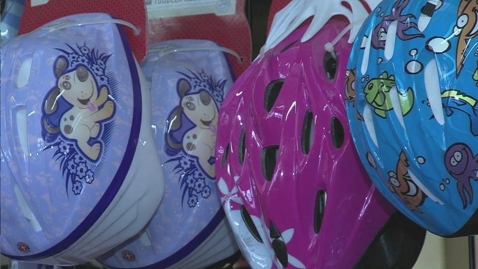 Proper helmet fit caps bike safety checklist