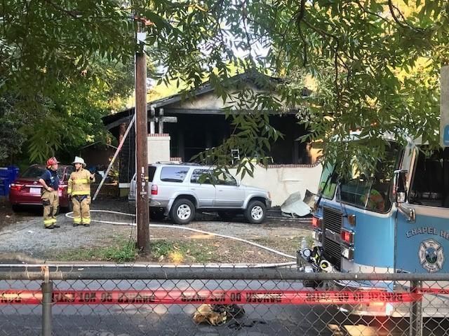 Crews battle house fire near Franklin Street in Chapel Hill