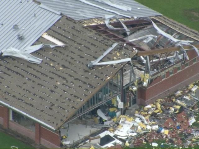 'It's ruined': Roof torn off middle school when deadly EF-3 tornado ...