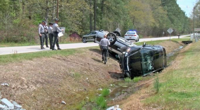 Stolen Car Patrol Vehicle Overturn Following Johnston County Chase