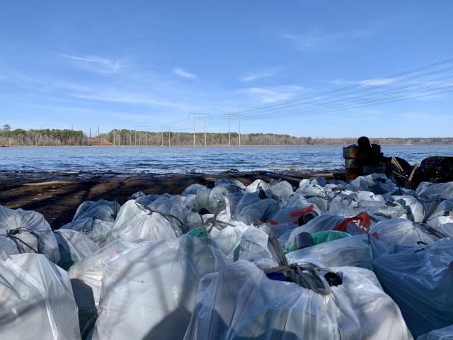 Hidden field of trash at Falls Lake represents decade of litter