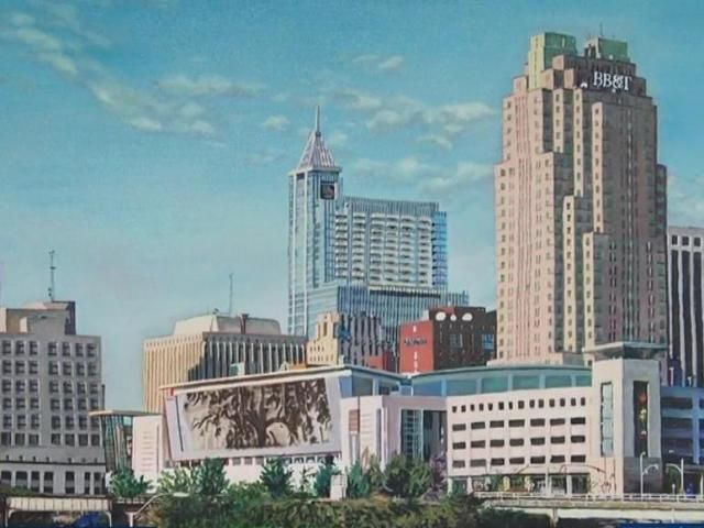 Iconic Raleigh scenes and skyline captured by local artist