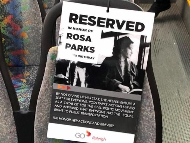 GoRaleigh bus reserves special seat for Rosa Parks