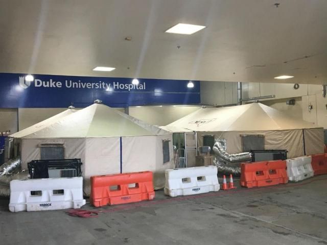 Latest: Duke University Hospital has tents set up for potential ...