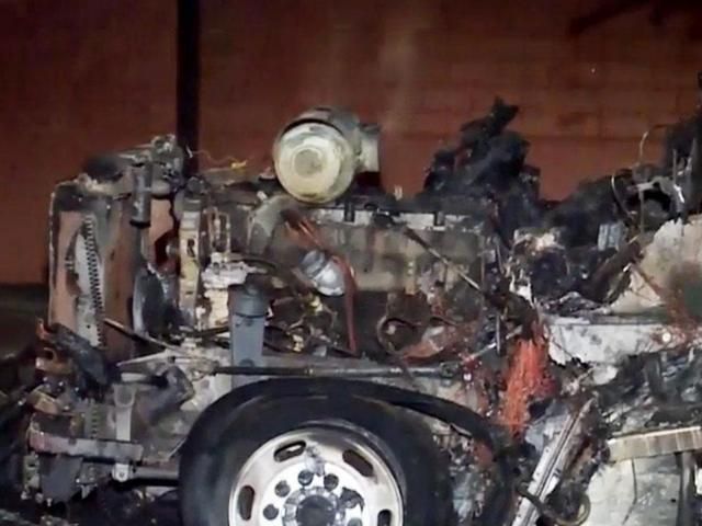 Driver says engine of tractor trailer exploded in Raleigh parking lot