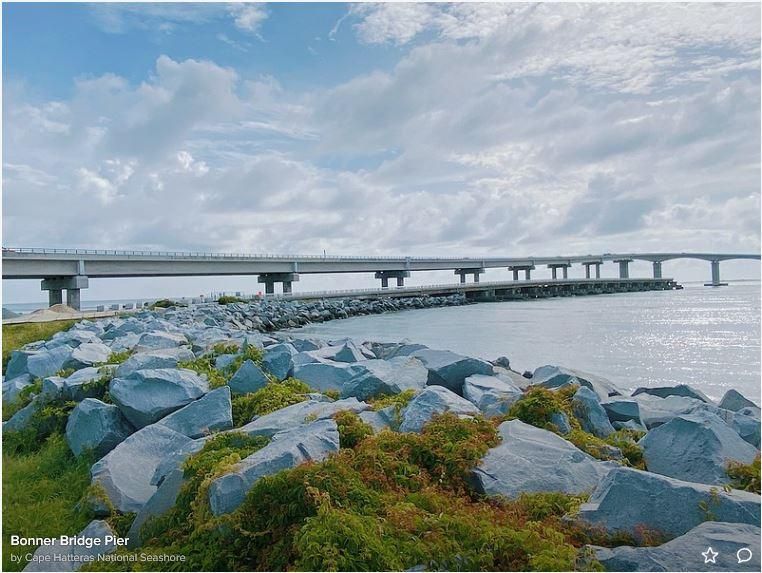 Final remnant of historic bridge, first connection to Hatteras Island ...