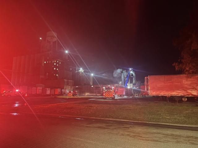 Flames burn at food processing plant in Wilson