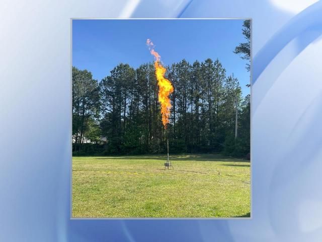 15-foot-tall flame burning in Clayton for maintenance work