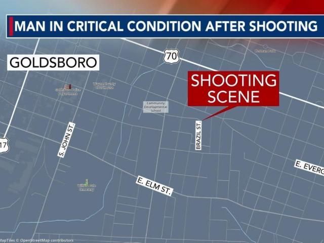 Man in critical condition after being shot in Goldsboro