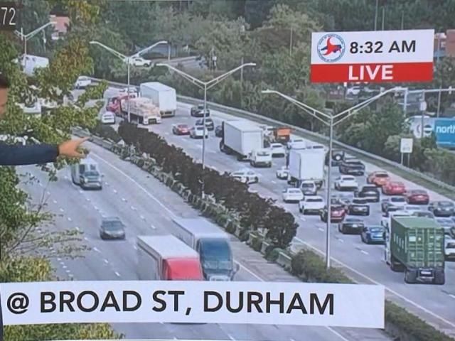 Two lanes of I-85 southbound closed near Guess Road in Durham