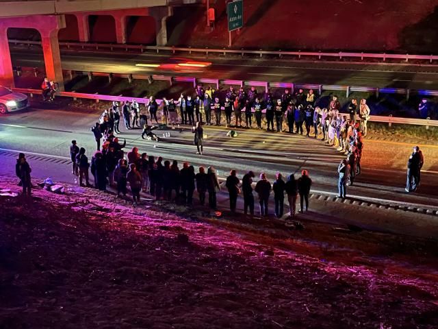 Anti-war protesters almost arrested after blocking Durham Freeway for ...