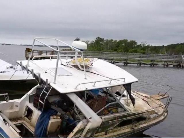 Hundreds of abandoned, storm-ravaged boats float along the NC coast