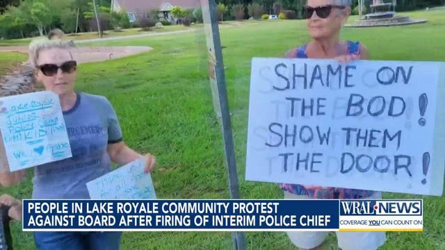 Lake Royale residents protest public firing of interim police chief