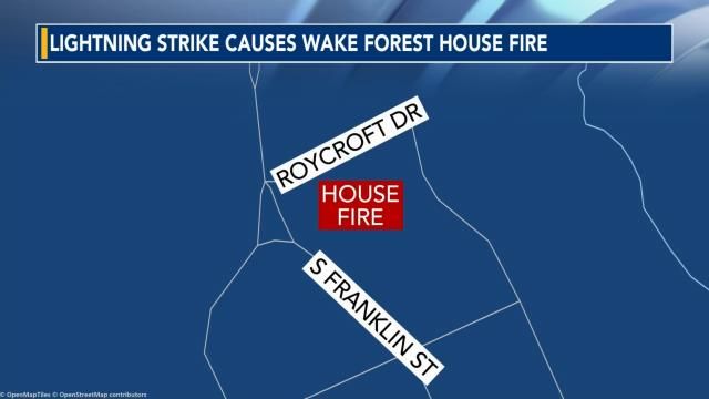 Wake Forest home catches fire from lightning strike