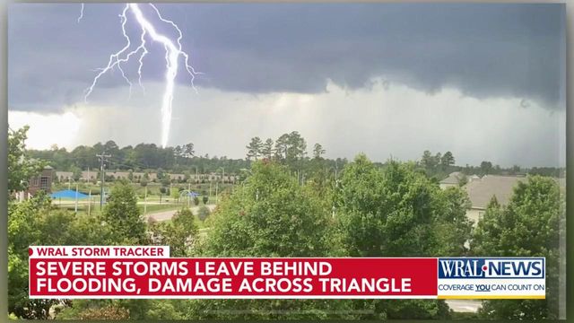 Severe storms leave behind flooding, damage across Triangle