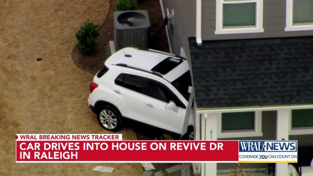 Car drives into house on Revive Dr in Raleigh