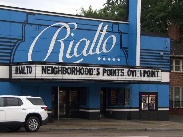 The Rialto marquee keeps things spicy during Canes-Caps