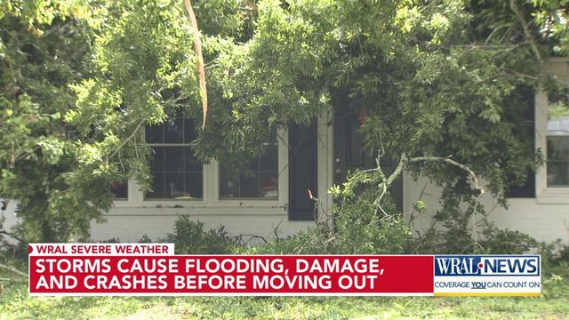 Wednesday storms cause flooding, damage and crashes before moving out