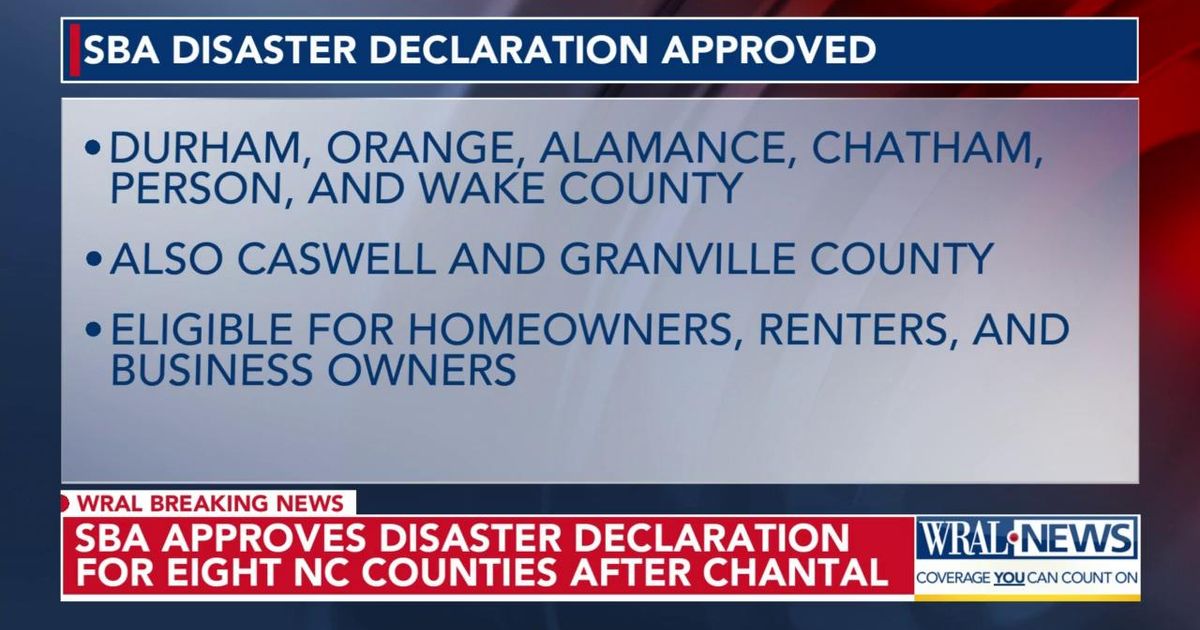 SBA disaster loans available for NC counties hit by tropical depression ...