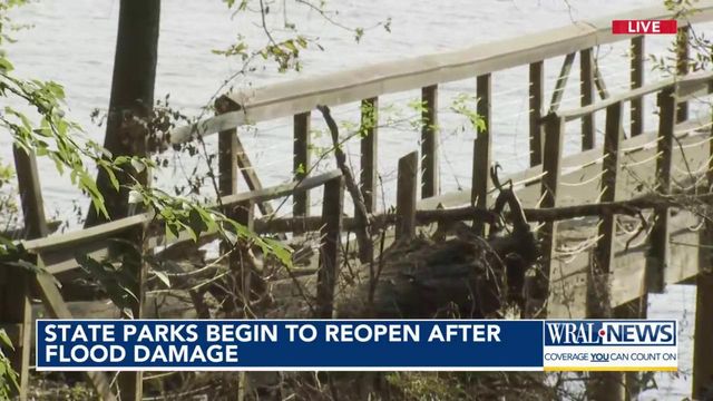 Some state parks begin to reopen after flooding from Chantal