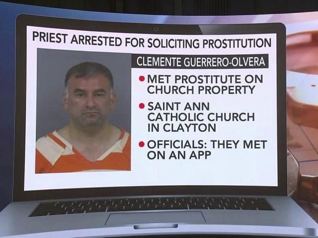 Priest at Clayton church charged with soliciting a prostitute