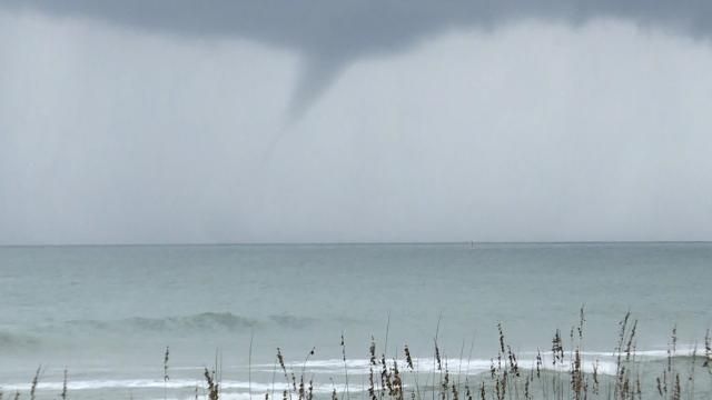 Waterspout seen off coast at Emerald Isle